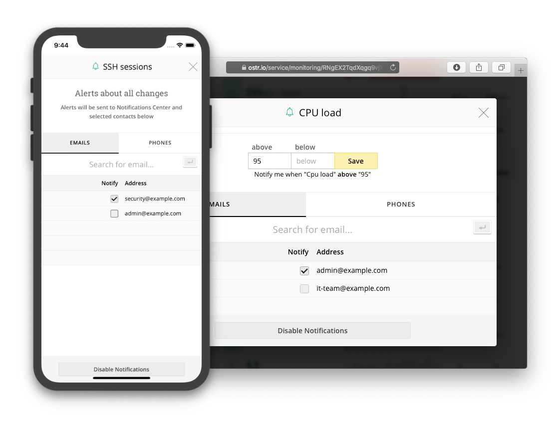 Choose who, when and what kind of notifications will receive