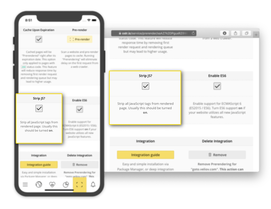 JavaScript stripping option
